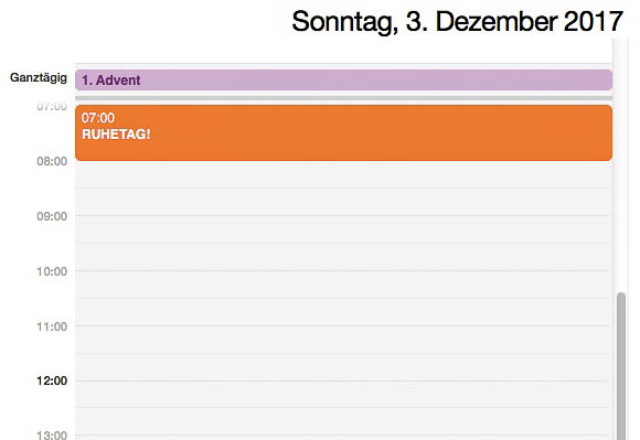 Sonntag – Ruhetag – Rohkost- und Tourentagebuch